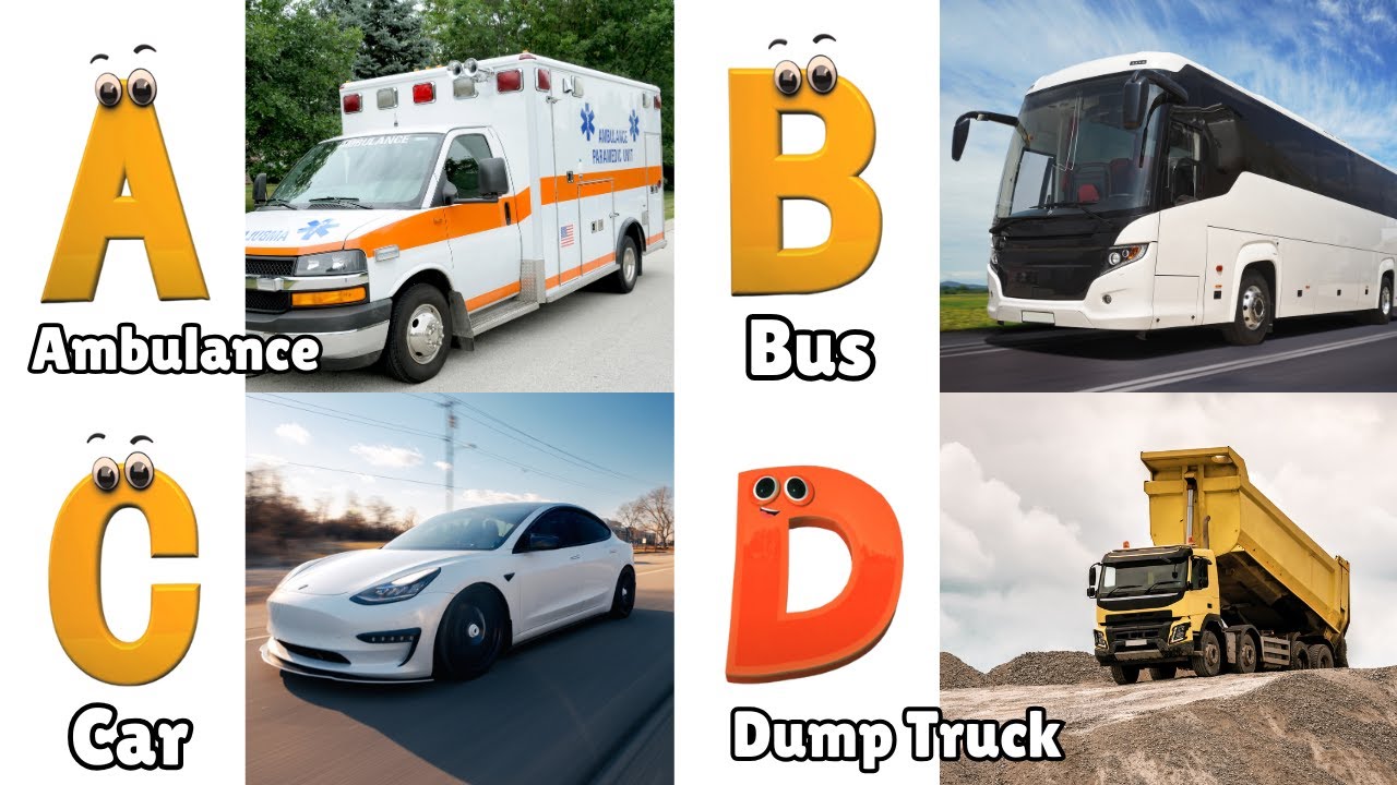 Vehicles ABC Song for Todders | Phonics for Kids | Baby, Kids, Children ...