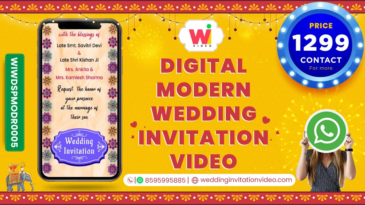 Digital Modern Wedding Invitation Video Rs 1299 - Graceful Modern ...