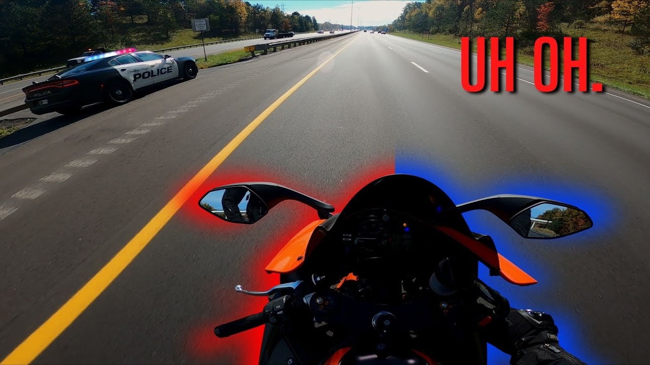 CLOSE CALL with Cop! *Standup Wheelie?* - YouTube