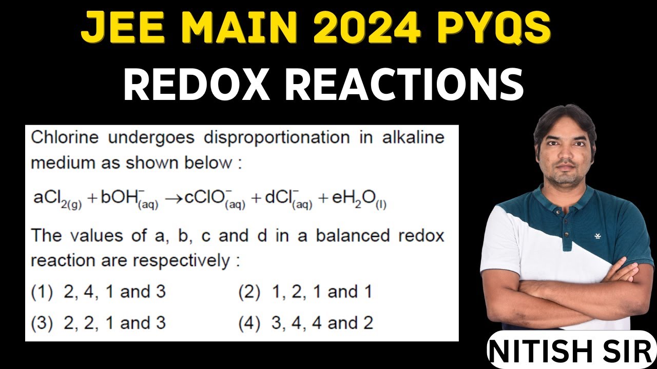 Chlorine undergoes disproportionation in alkalinemedium as shown below ...