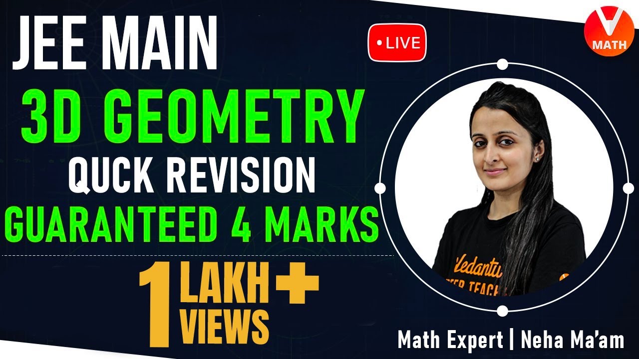 Guaranteed 4 Marks in JEE Mains Maths | 3D Geometry IIT JEE Quick ...