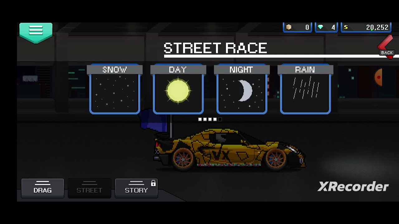 pixel car racer game play test dyno - YouTube