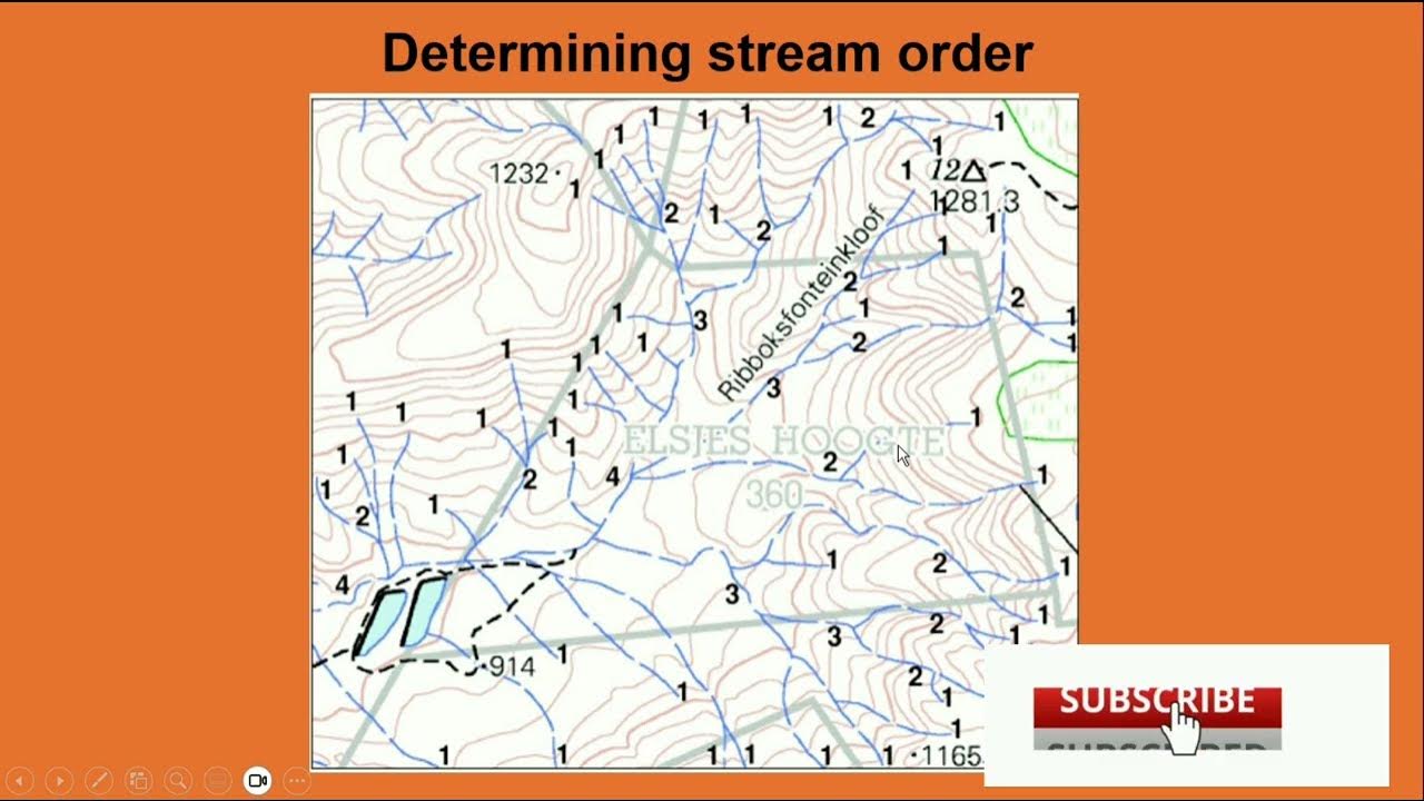 Geography Geomorphology: Determining stream order in drainage density - YouTube