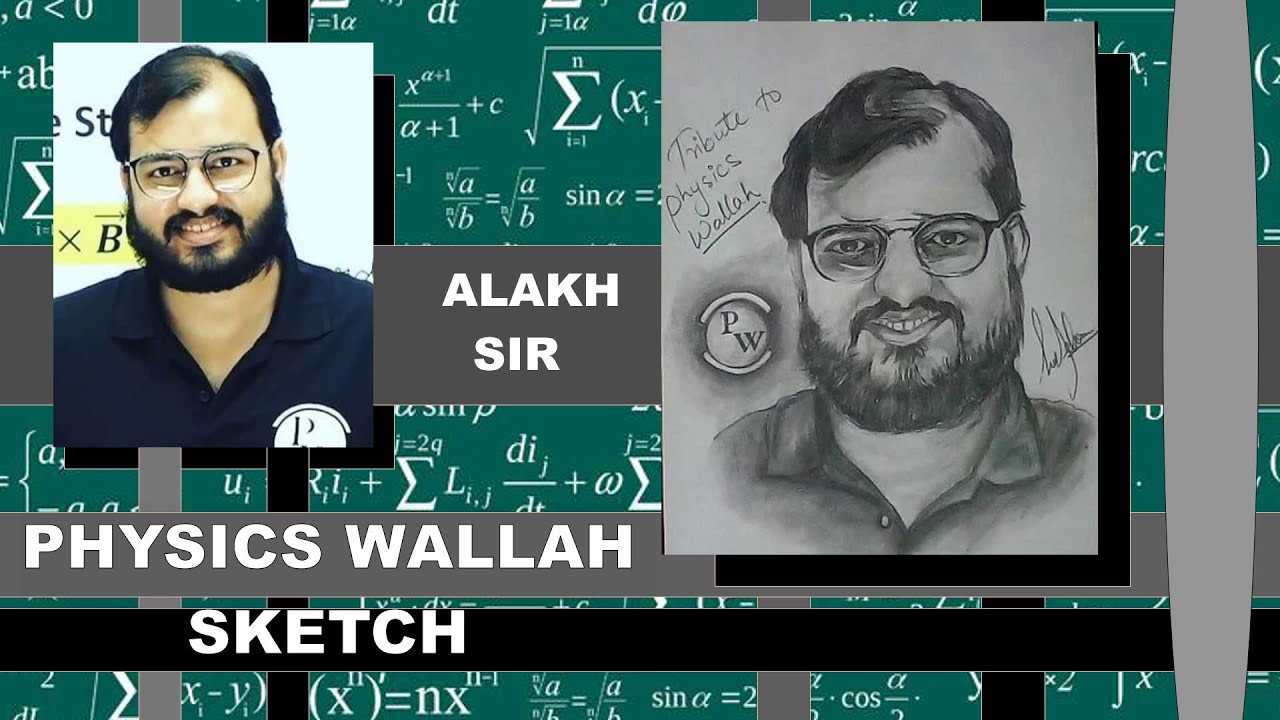 Physics wallah sketch | Alakh pandey sir drawing | A tribute to pw ...