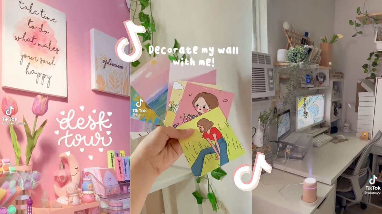CUTE AESTHETIC DESK | PART 3 | DESK SET UP INSPIRATION + Links 🌼 - YouTube