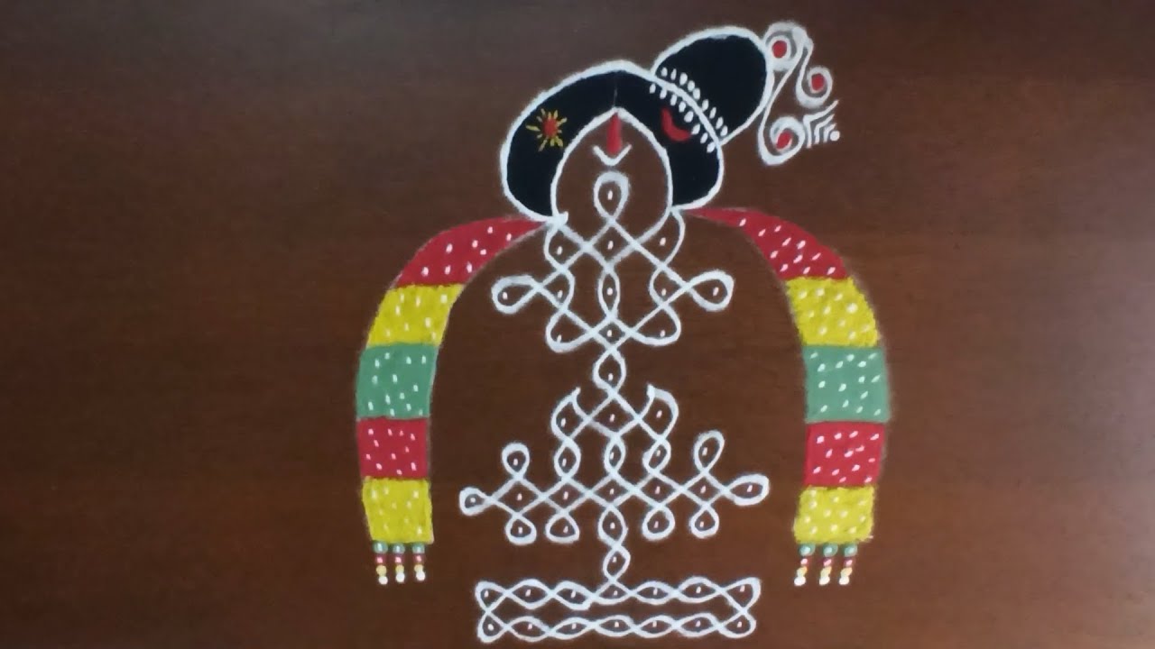 Simple Aandal kolam| Aandal kolam| Maargali kolam - YouTube