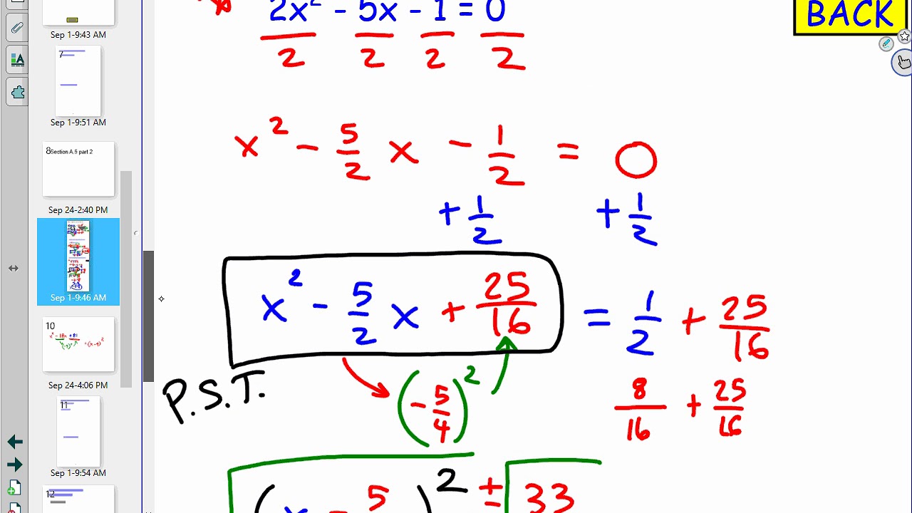 A 5 part 2 solving quad by completing the square higher deg poly ...