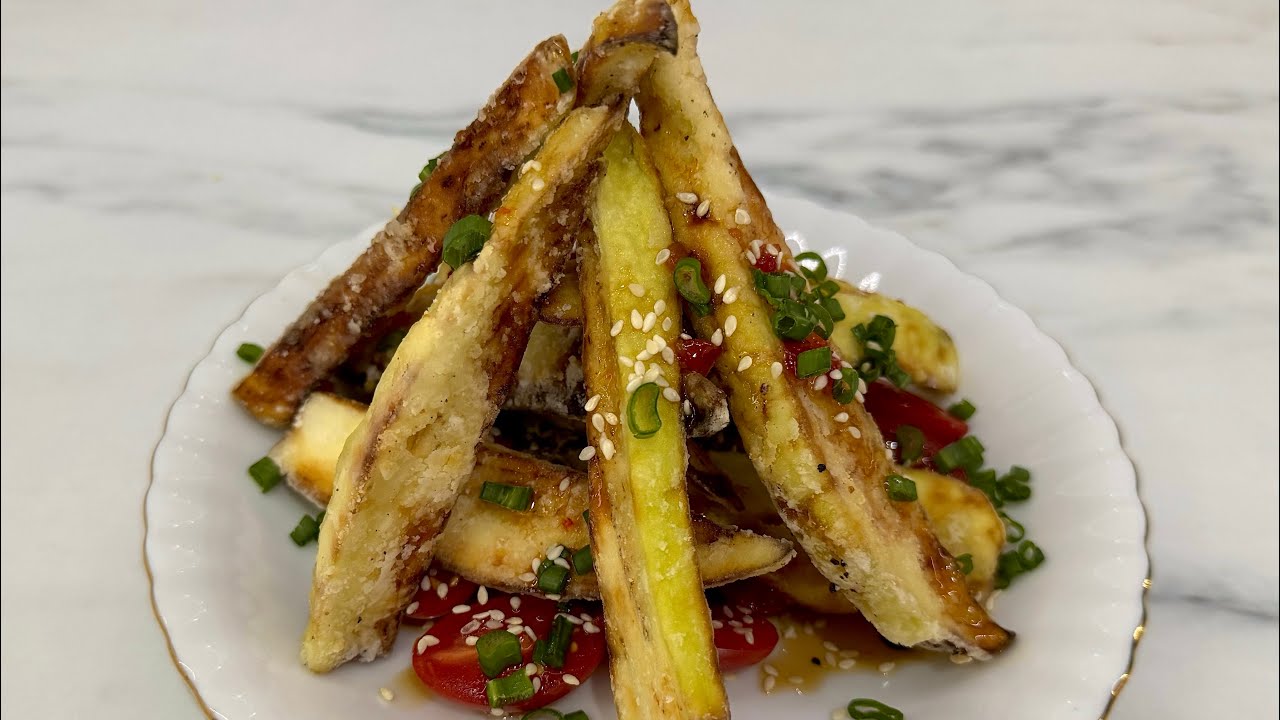 Xırt xırt badımcan salatı. Cox lezzetli salati ozumuz evde hazırlayaq ...