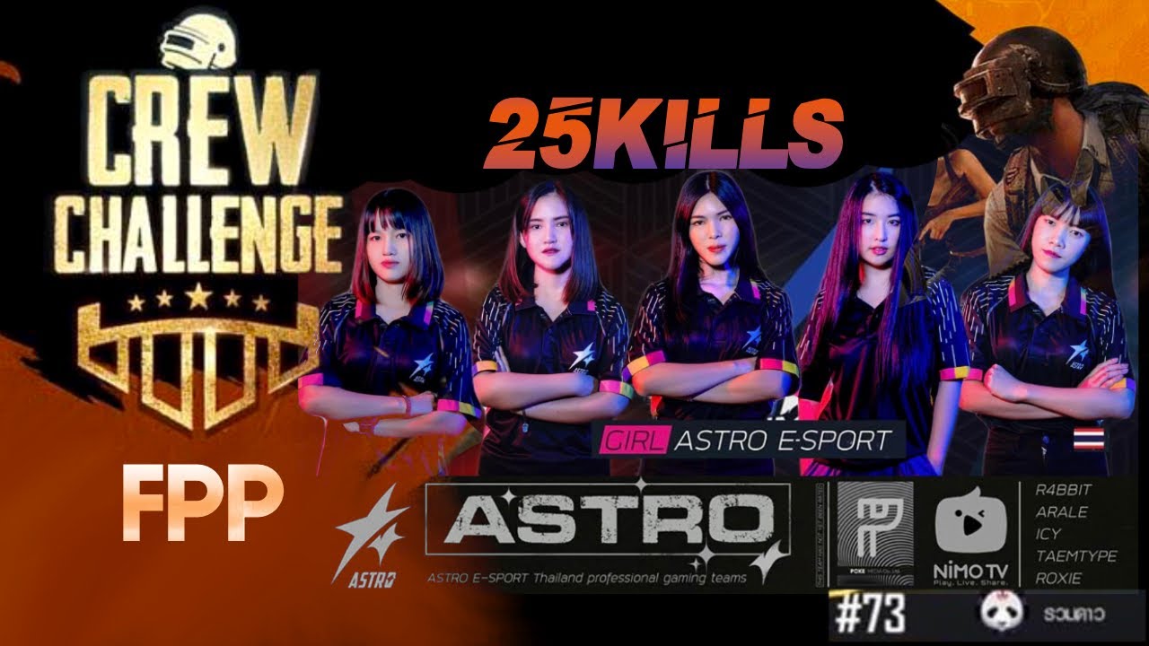 PUBG Mobile Crew Challenge | FPP - Astro lady (top73asia) #25kill - YouTube
