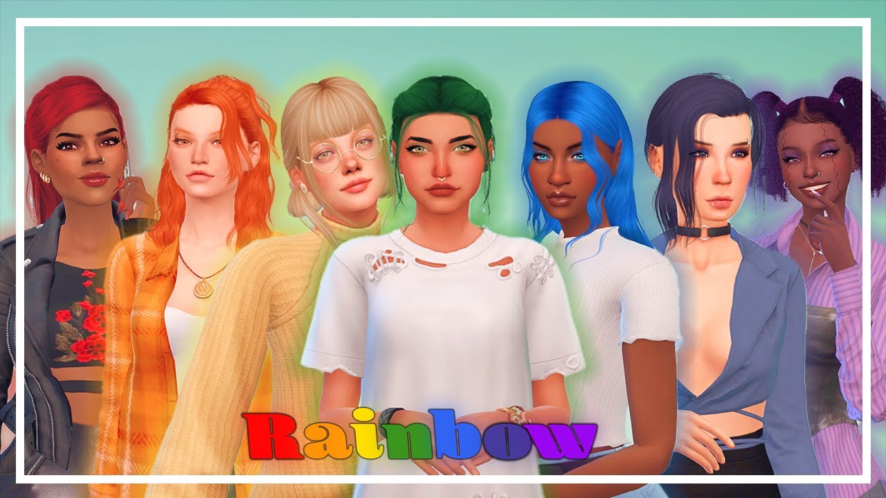 Rainbow Sims - Sims 4 CAS Challenge - YouTube