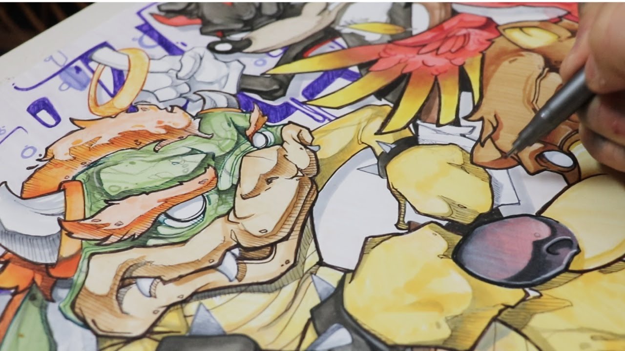 How to draw Bowser with style - YouTube