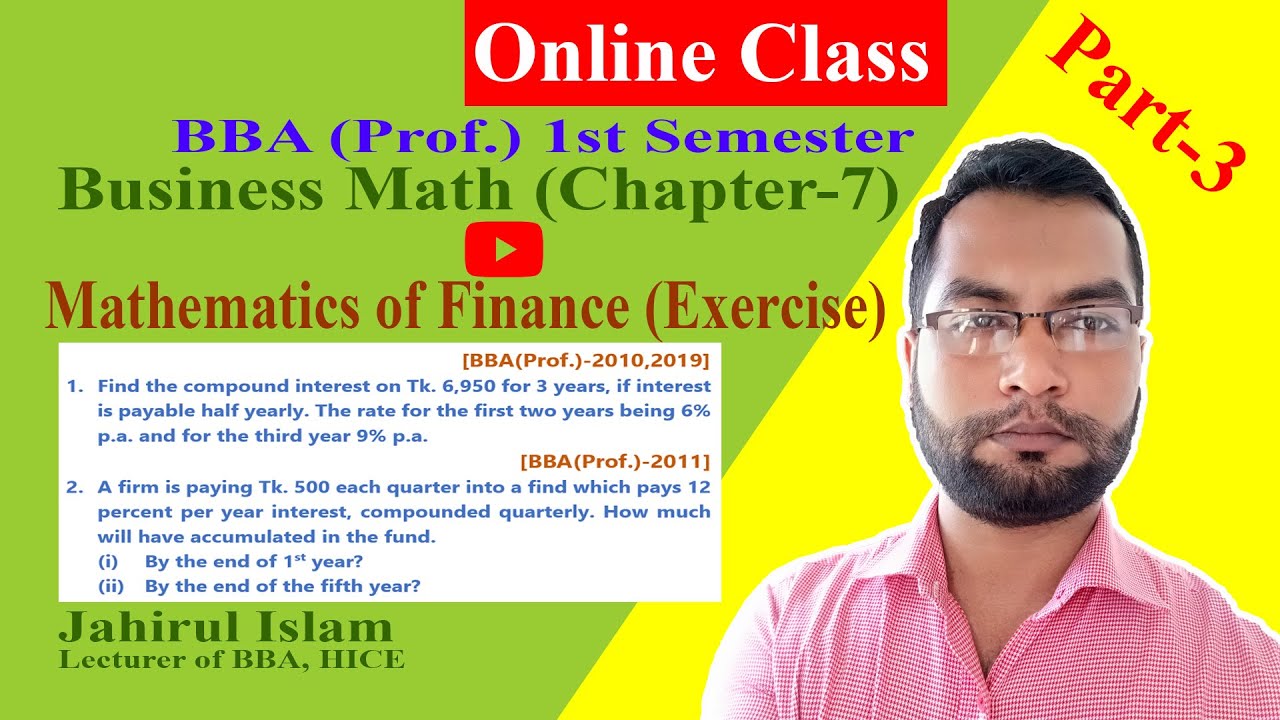 BBA ||1st Semester || Business Math || Mathematics of Finance || Time ...