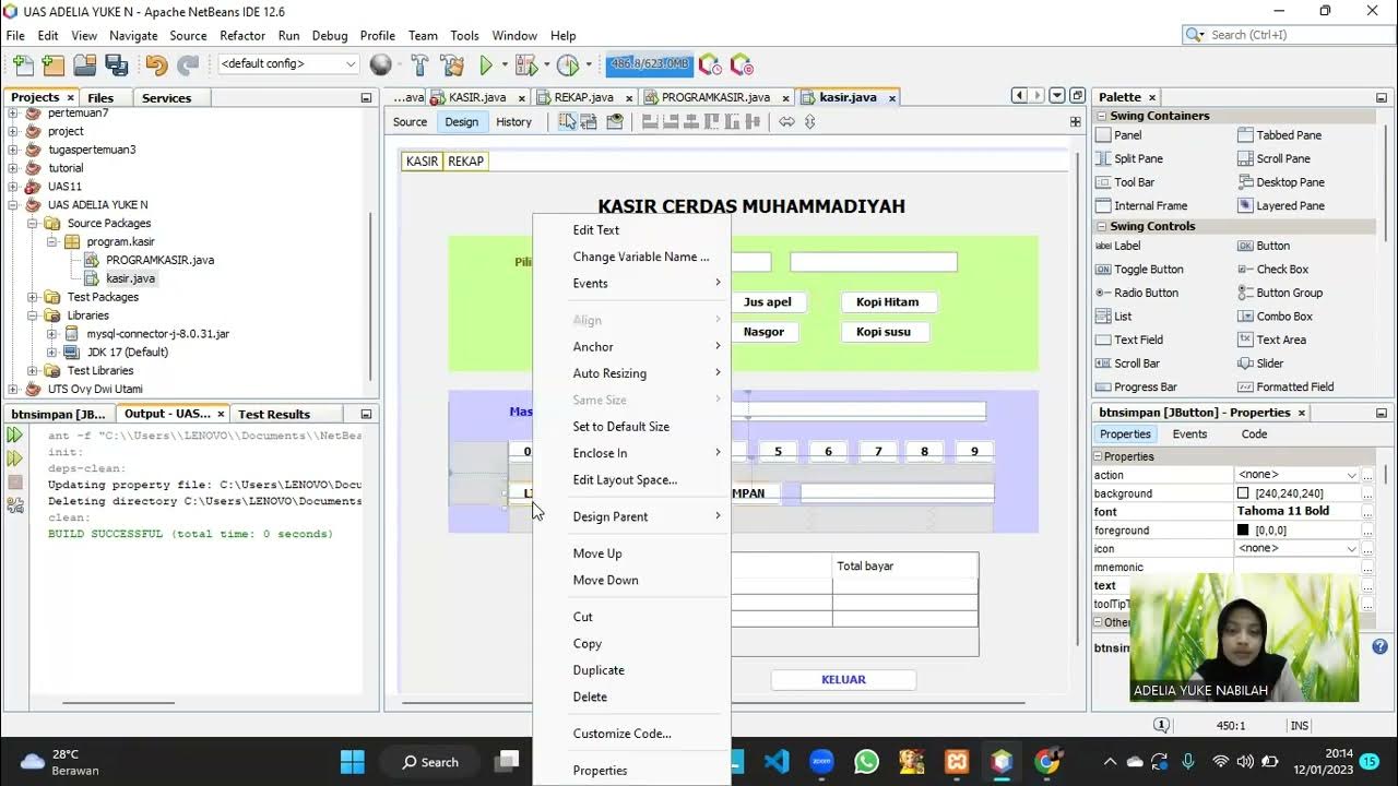 Membuat aplikasi kasir menggunakan netbeans - YouTube