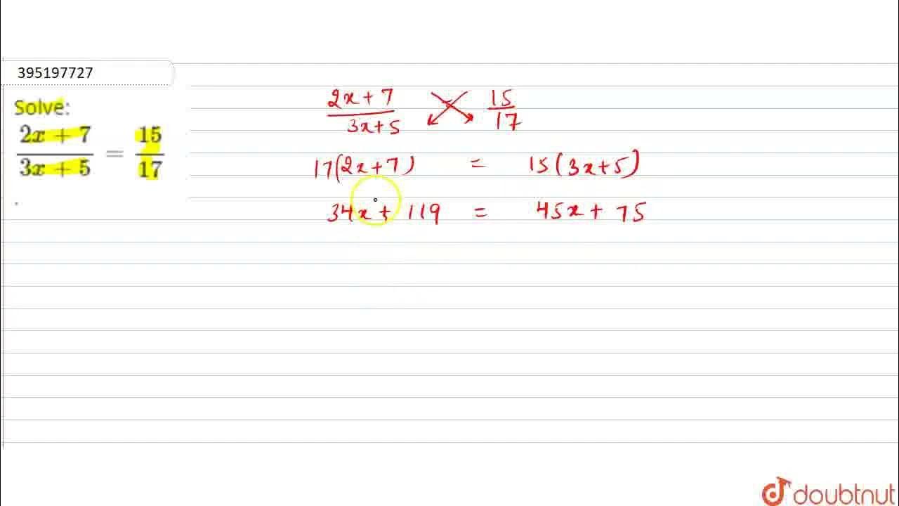 Solve 2x 7 3x 5 15 17 CLASS 8 LINEAR EQUATIONS MATHS solve-2x-7-3x-5-15-17-class-8-linear-equations-maths