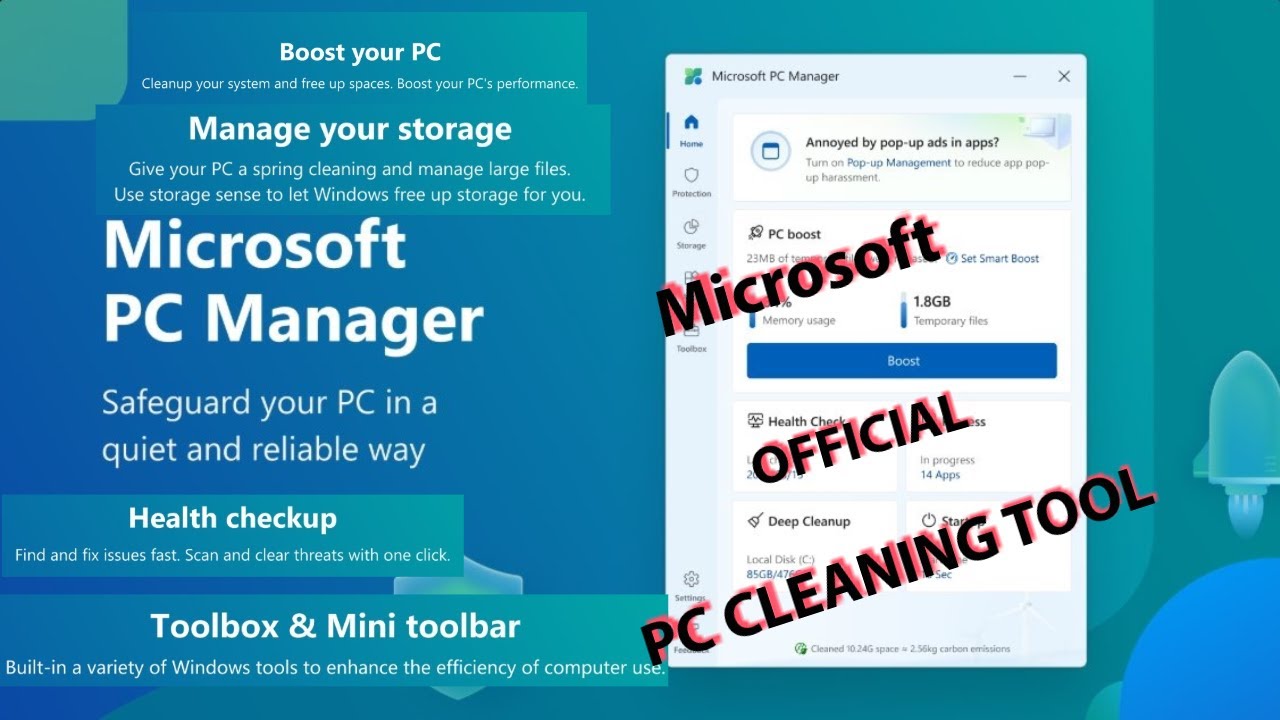 Microsoft PC Manager | Boost Speed | Performance | Windows tool | How ...