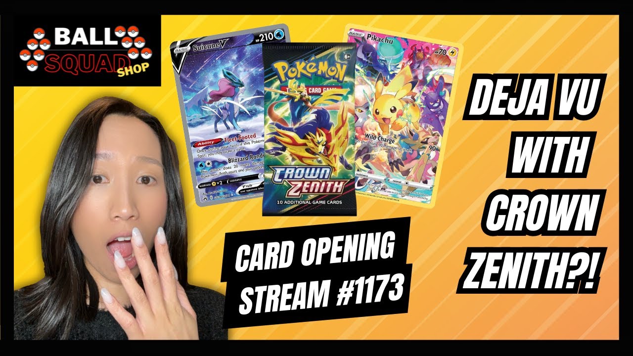 Pokémon LIVE SHOP - ANOTHER SUICUNE AND PIKACHU OPENING CROWN ZENITH - YouTube