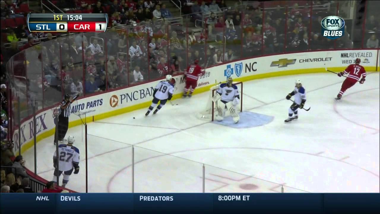Nathan Gerbe wrist shot PPG 1-0 St. Louis Blues vs Carolina Hurricanes ...