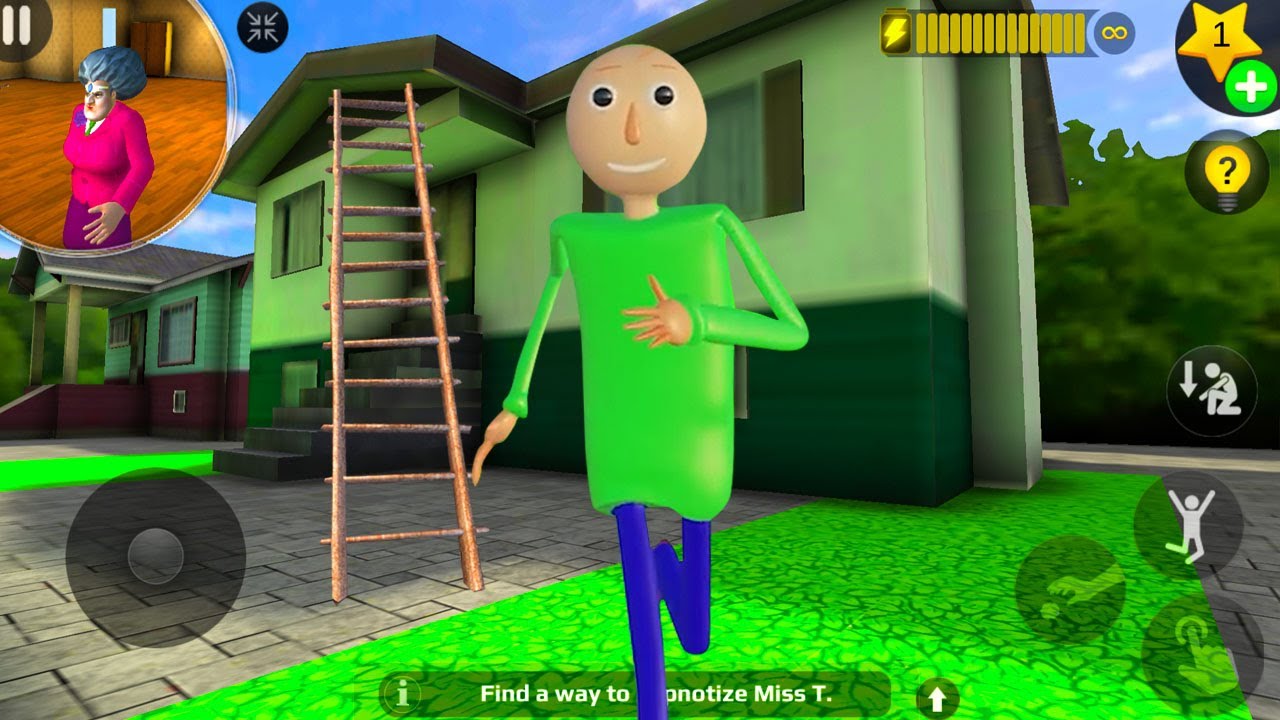 Play as Baldi and Troll Miss T Character in Scary Teacher 3D Game ...