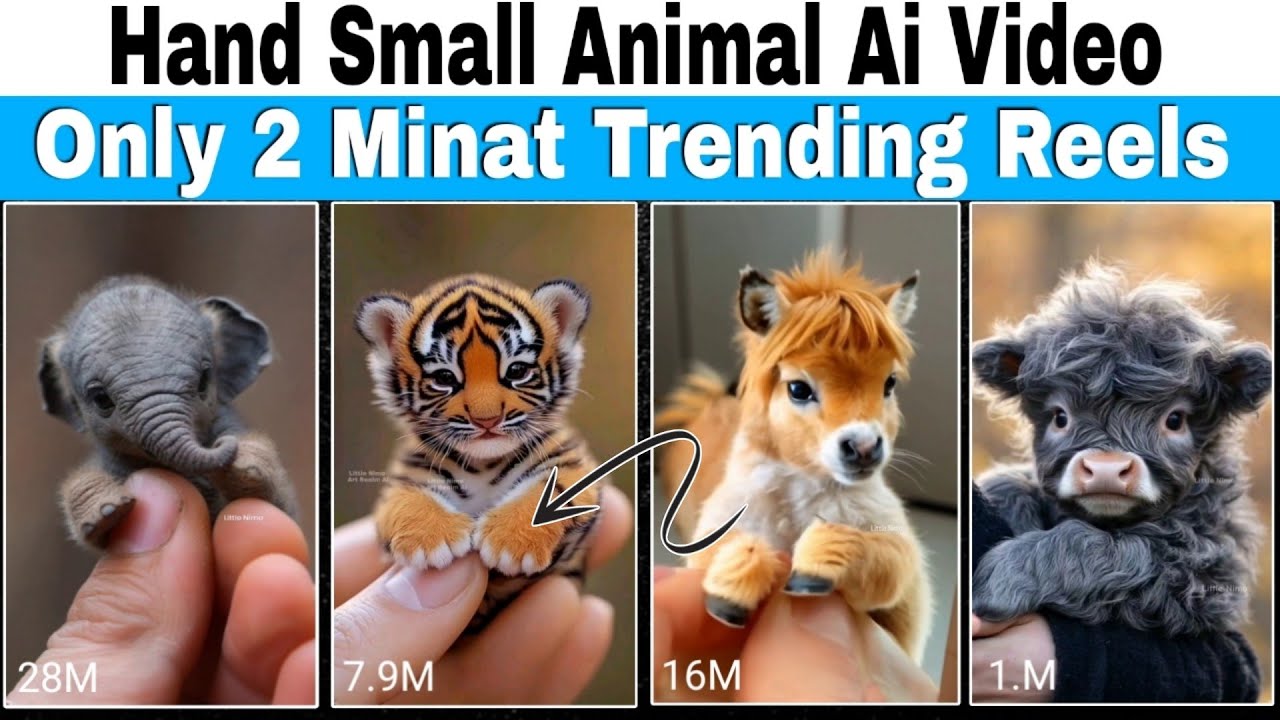 Baby Animal Ai Video Editing | Hand Small Animal Ai Video Generating ...
