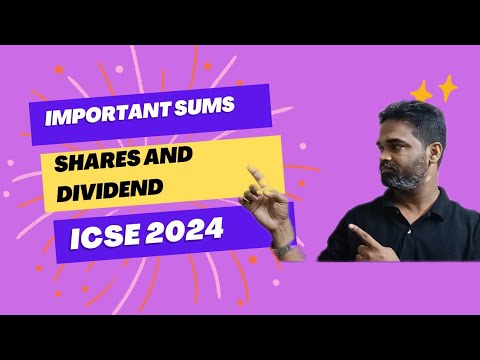 Shares and dividend important sums , icse class 10 maths - YouTube