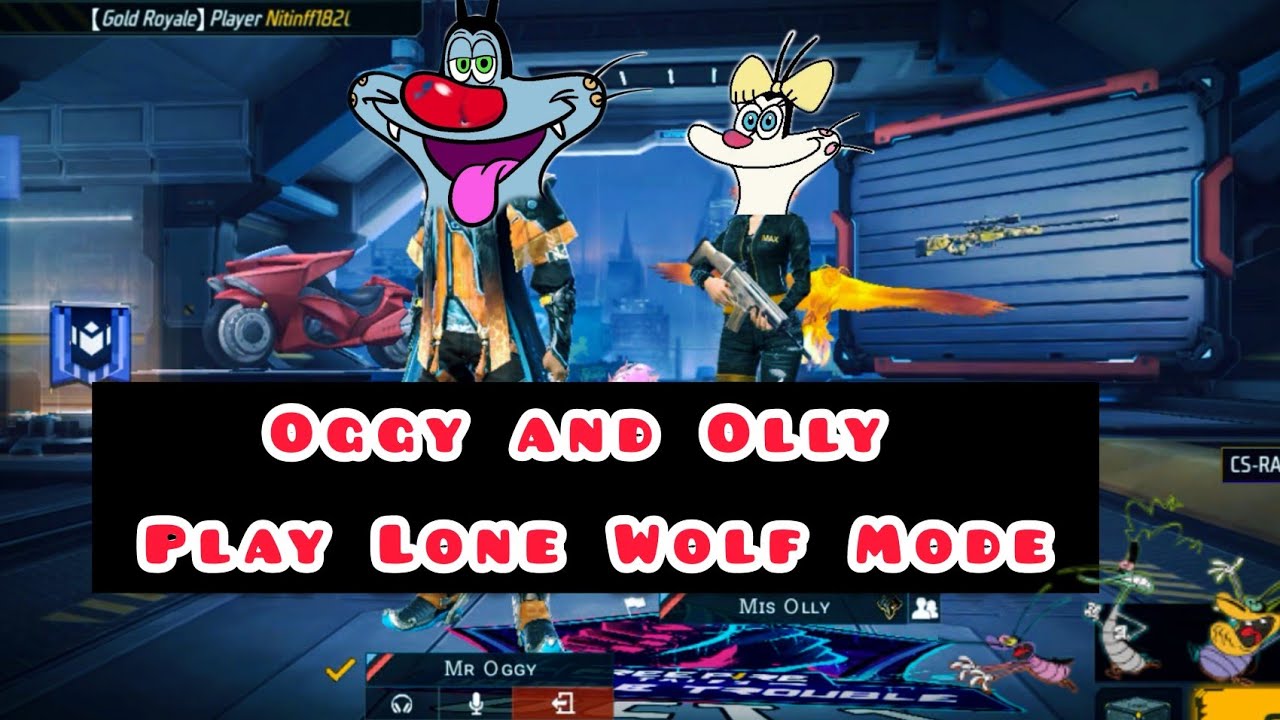 Oggy and Olly Play Lone Wolf Mode In Free Fire || Oggy ke aawaj me ...