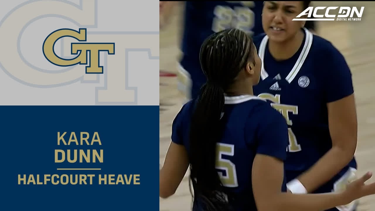 Georgia Tech's Kara Dunn Halfcourt Heave Beats The Shot Clock - YouTube