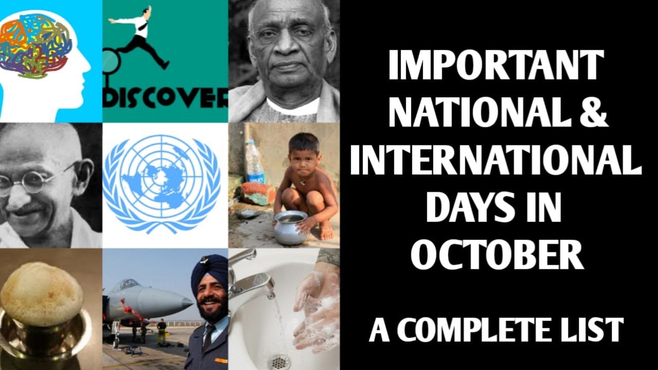 Important days | National & International days | October | Study Prix ...