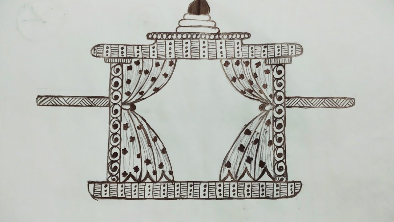 Bride doli sketch #step by step #Mandala design #Palanquin #sketch DIY ...
