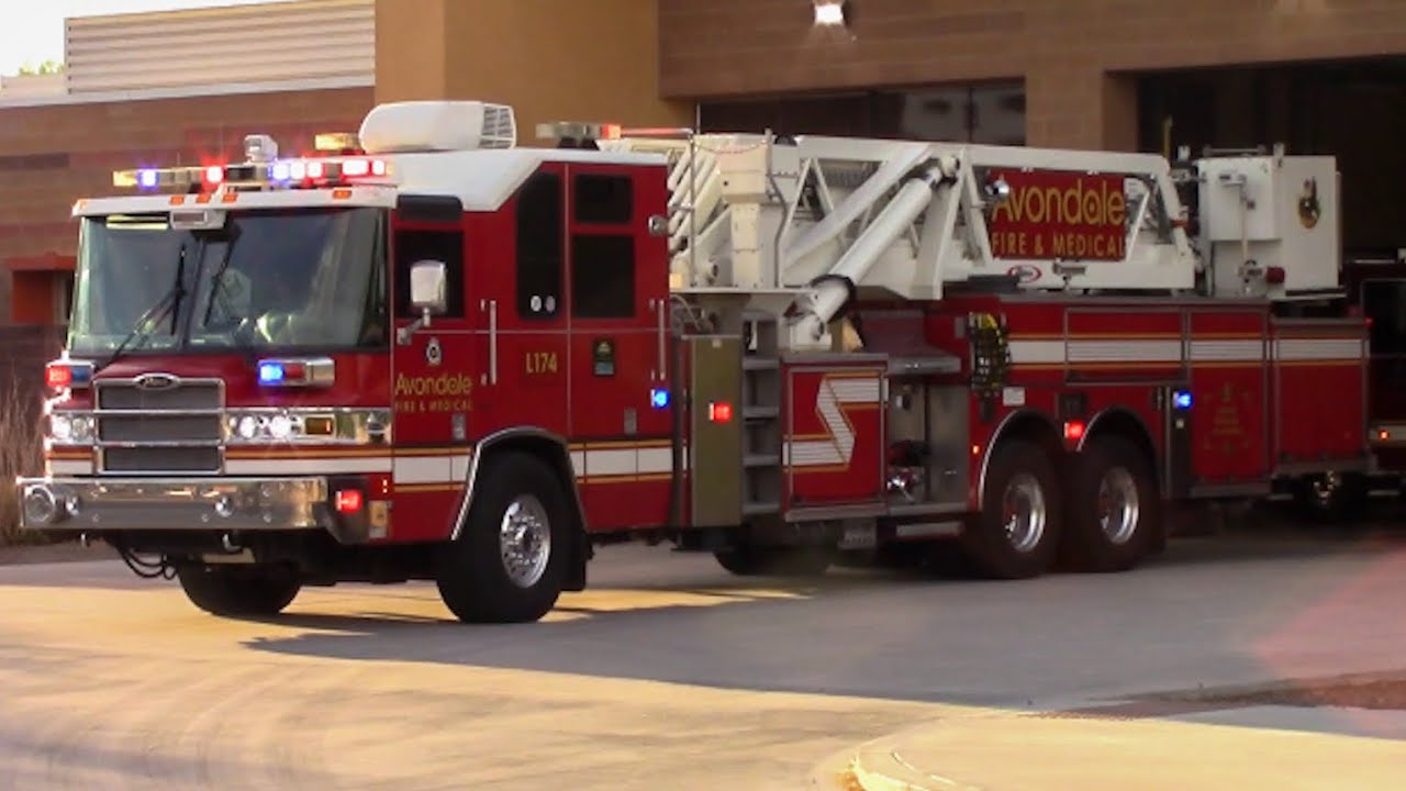 Avondale Fire & Medical Dept. Ladder 174 responding - YouTube