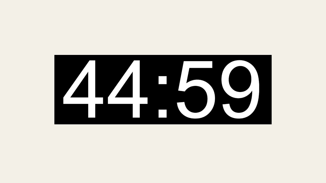 45 Minute Basic Countdown Timer - Silent - YouTube