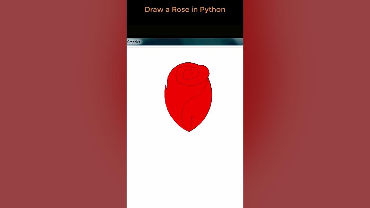Draw a red rose in python using vscode #programmer #pythonprogrammer #coding #code - YouTube