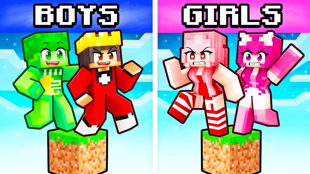 One BOYS Block vs One GIRLS Block in Minecraft! - YouTube