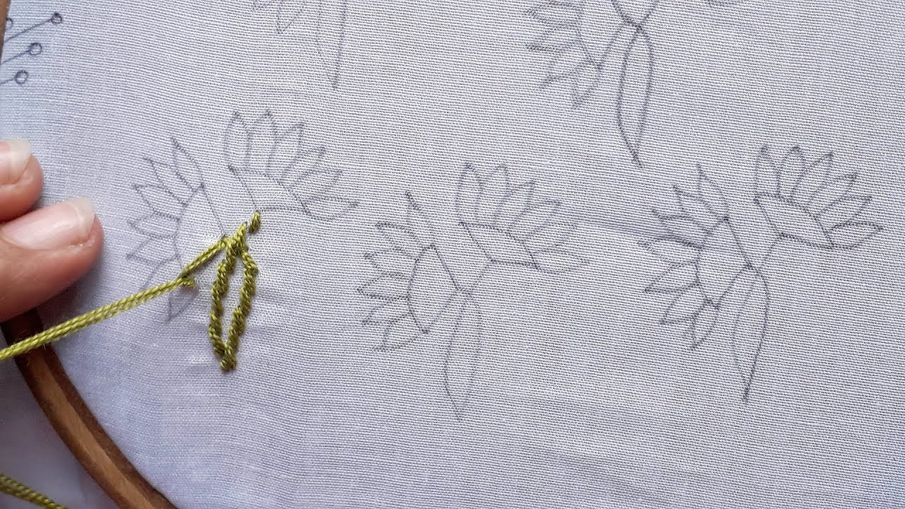 Hand embroidery all over design with using pearl || All over design for ...