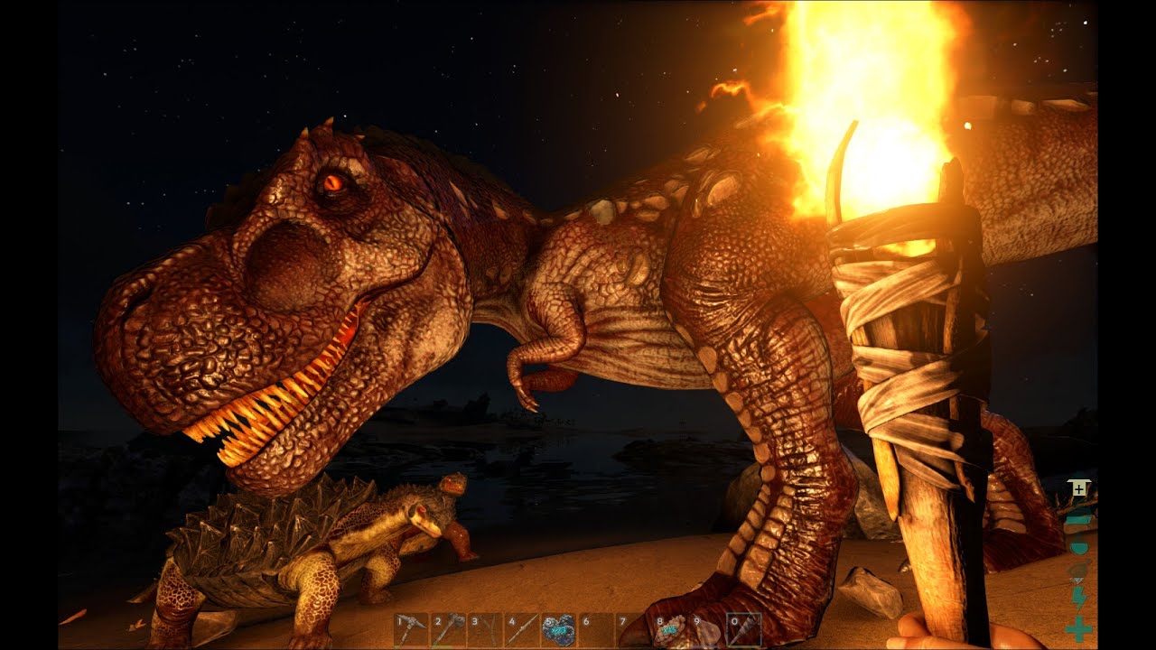 ARK Survival Evolved: MAN V.S. T-REX DINOSAUR ARMY!! - Gameplay Live ...