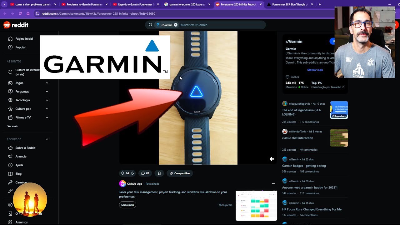Erro atualização Garmin Forerunner 265 e 265S triângulo azul eterno da ...