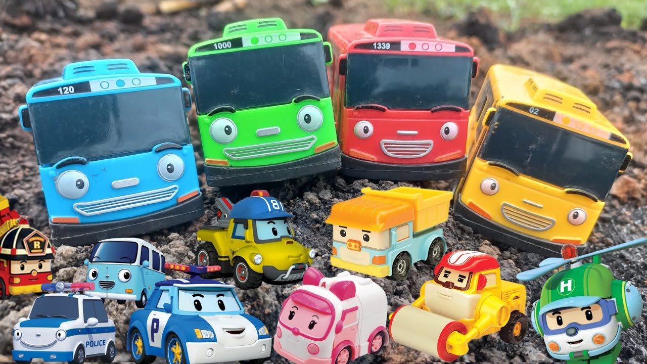 Menemukan Mainan Mobil Mobilan Robocar Poli, Bus Tayo, Titipo Train ...