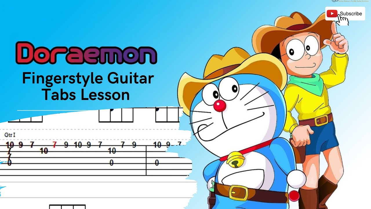 Doraemon Theme Song - Fingerstyle Guitar Tutorial Tabs with (Evan Roy ...