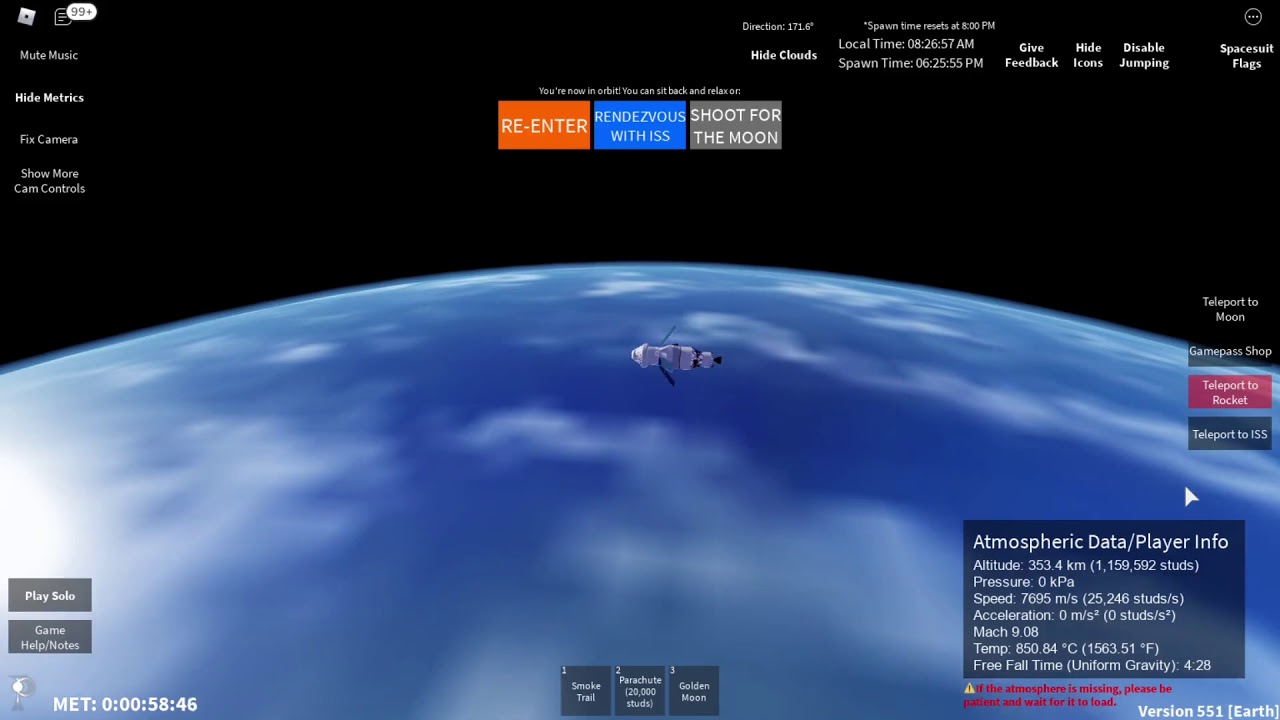 90 Minute Time-Lapse, Orbit Around Earth [Roblox, Space Sailors] - YouTube