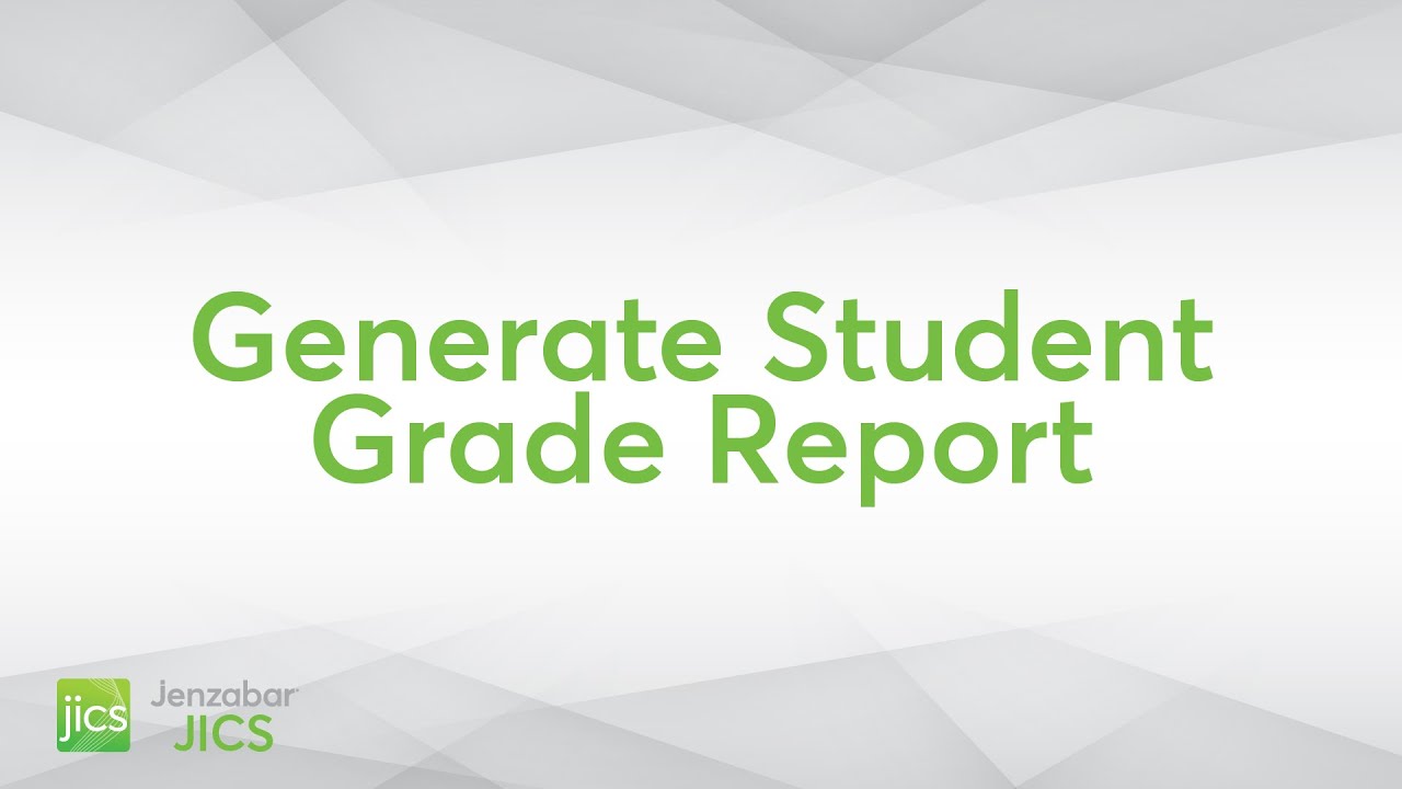 Jenzabar One Campus Portal - Generate Student Grade Report - YouTube