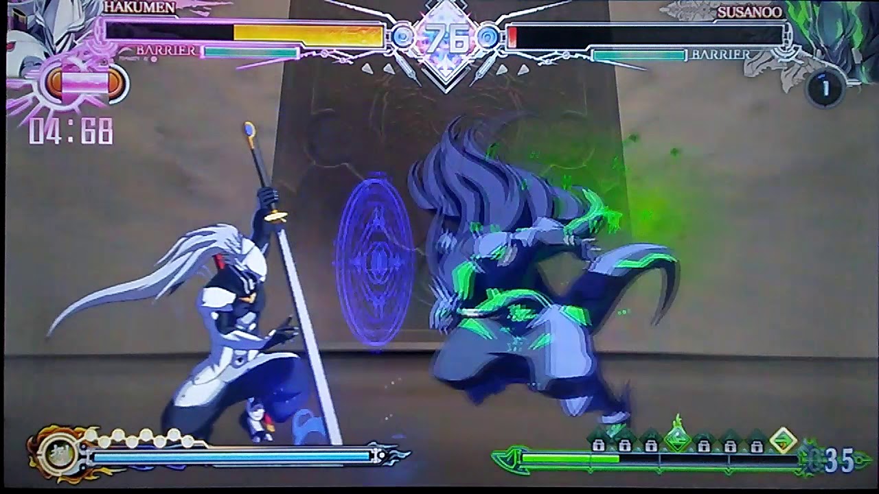 Blazblue Central Fiction Hakumen vs Susanoo - YouTube