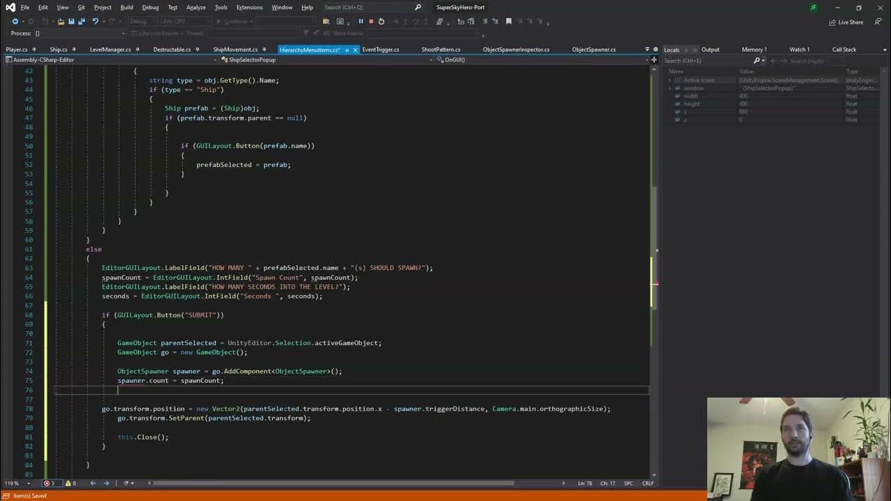 Super Sky Hero Day 68 - Ship Spawning Tools For Level Editor - Full Game In Unity - YouTube