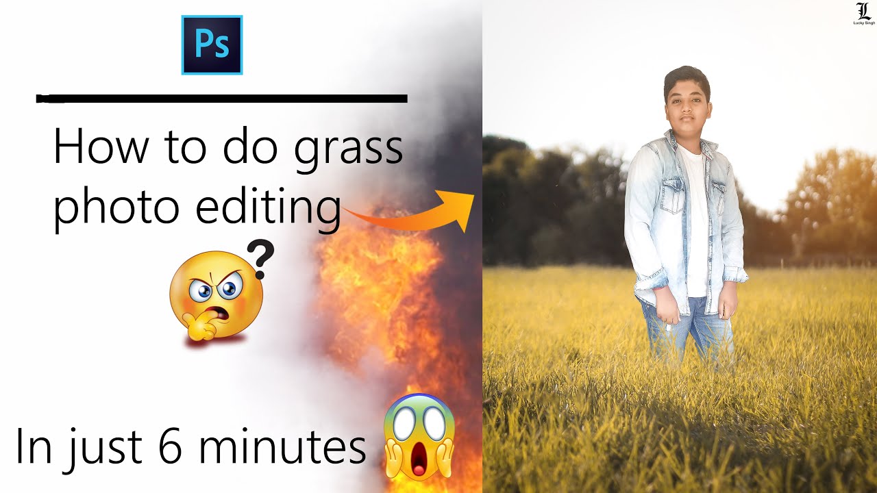 Grass Photo Editing -2 in Photoshop CC | Tutorial by Lucky Editz - YouTube