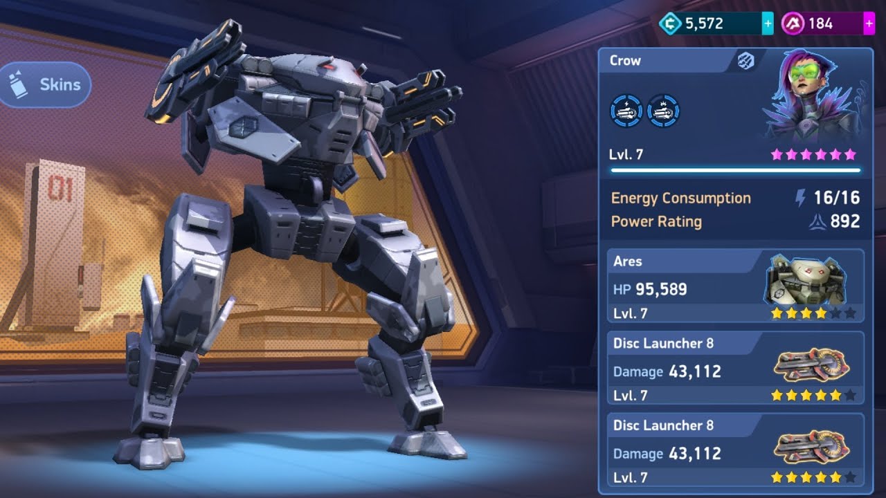 Mech Arena Ares robot use Disc launcher 8 mvp with 8 kill - YouTube