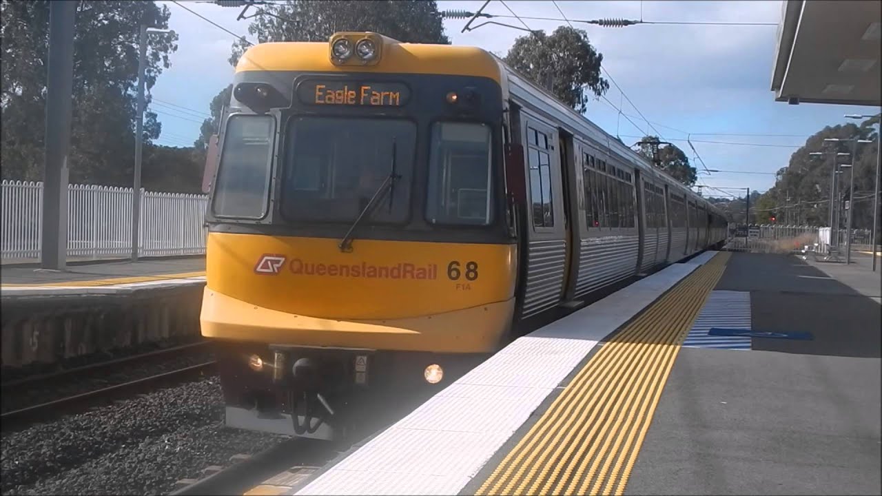 Queensland Rail EMU 68 & 49 at Bethania - YouTube