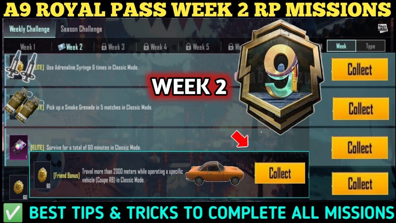 A9 Week 2 Missions| Season c7s20 (Week 2) RP Missions|Bgmi Week2 Rp ...
