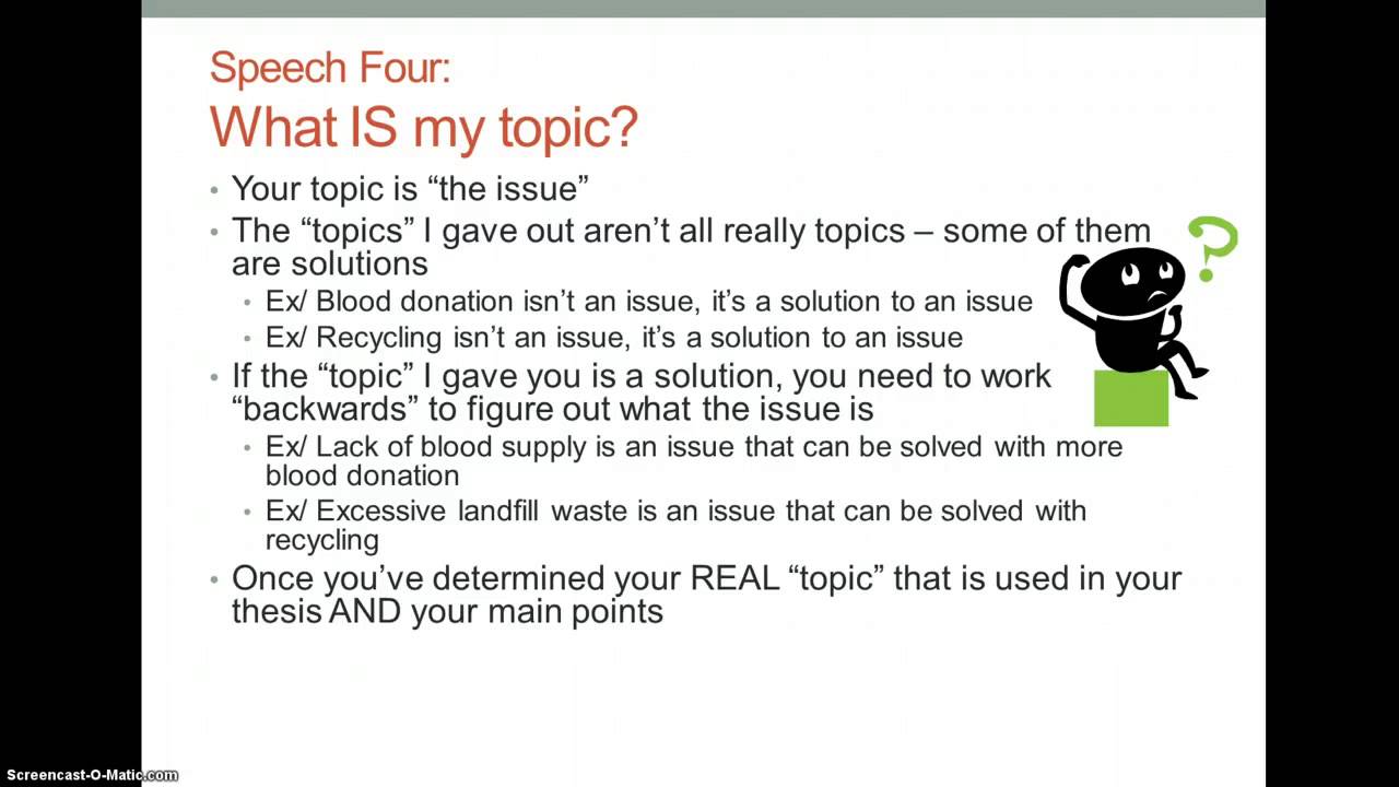 Speech Four: What IS my topic? - YouTube