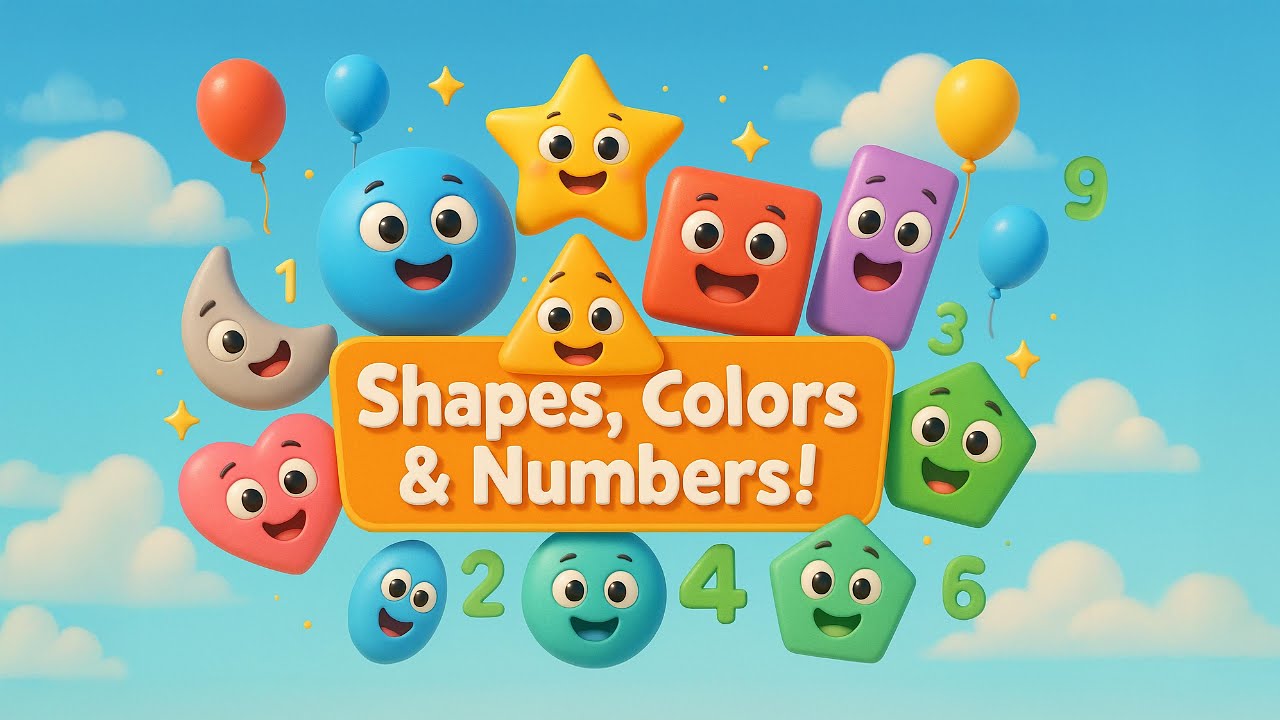 Learn Shapes and Numbers Together! Fun 3D Song for Kids - YouTube