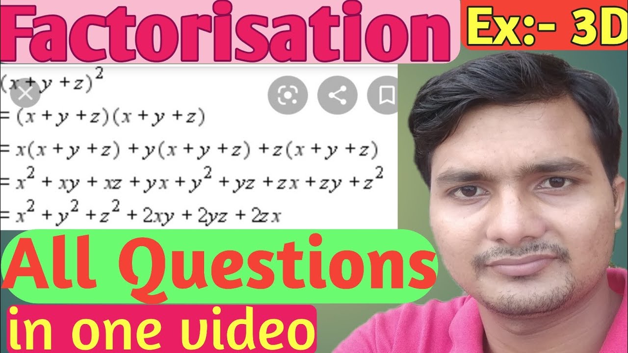 Factorisation | Class 9 th | Ex:- 3D | Mathematics - YouTube