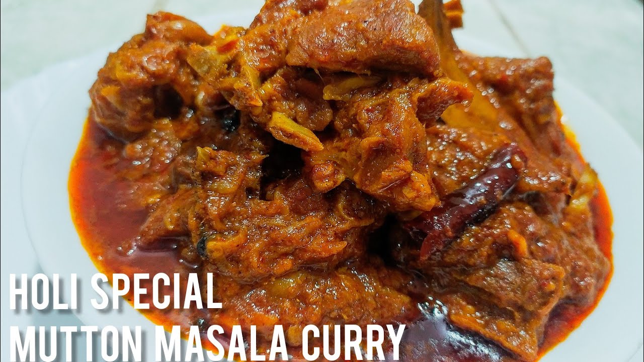 Holi Special Mutton Masala Curry Recipe || Restaurant style Mutton ...