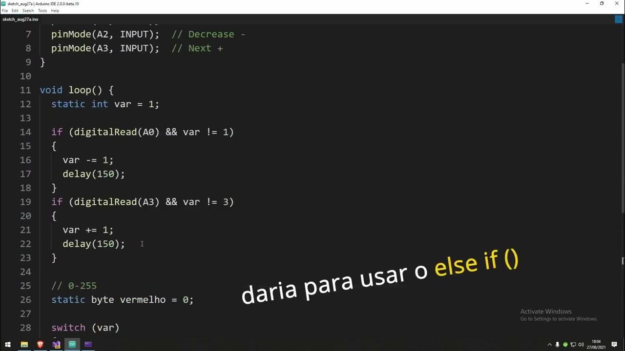 Controlador de LED RGB utilizando botões (Arduino, Arduino IDE & Tinkercad) - YouTube